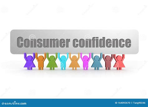 Consumer Confidence Word On A Banner Hold By Group Of Puppets Stock
