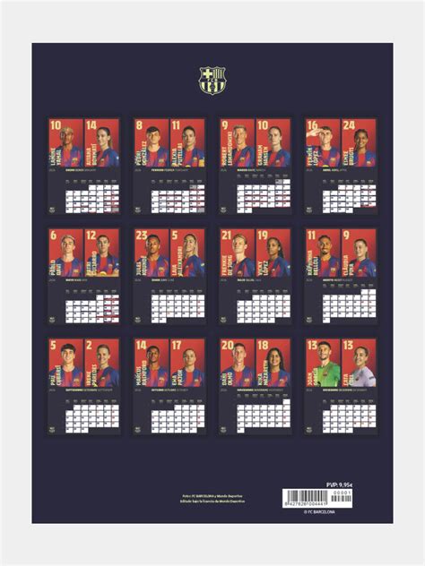 Calendario De Pared Del Fc Barcelona 2026 Barça Official Store