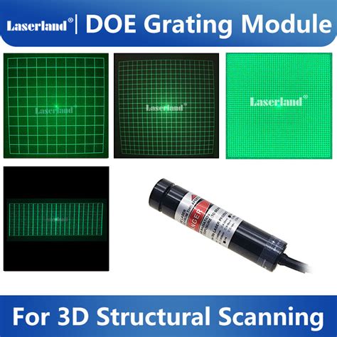 Laserland 520nm Green Light Source Doe Grid Matrix Grating Laser Module