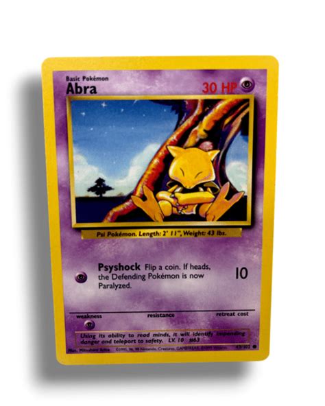 Pokemon Tcg Abra 43 Base Set Unlimited Appleby Games