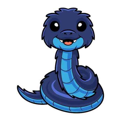 Premium Vector Cute Blue Spiny Bush Viper Cartoon