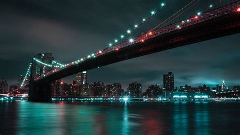 Brooklyn Bridge At Night Wallpaper Manhattan Bridge New York Night