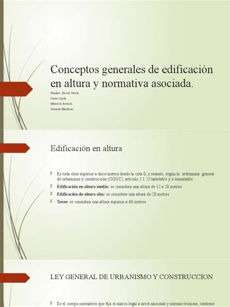 Conceptos Generales De Edificación En Altura Y Normativa CorrecciÓn Pdf Residuos Urbanismo