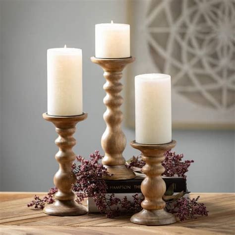 Wooden Tall Candle Holders