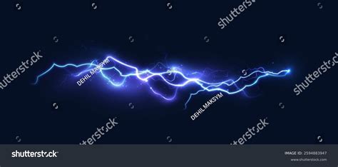 Bright Flickering Lightning Effect Thunderstorm Stormy Stock Vector Royalty Free 2594883947
