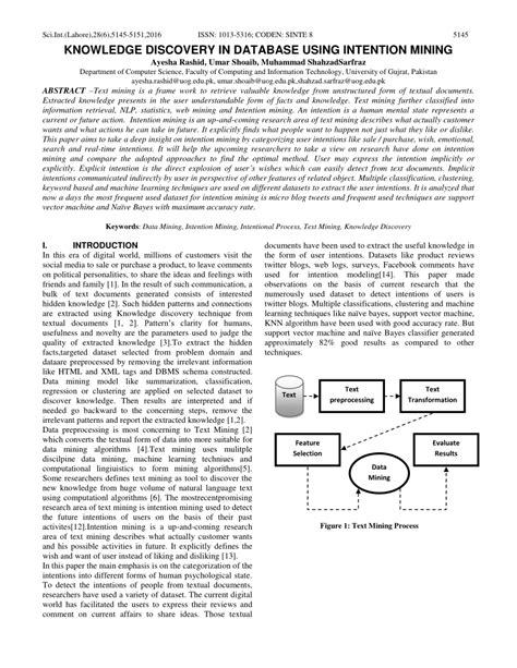 Pdf Knowledge Discovery In Database Using Intention Mining