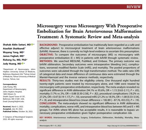 Anecdotally Adjunctive Endovascular Embolization Has Been Used Widely