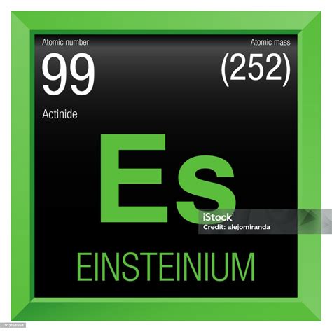 Ilustración De Símbolo Del Einstenio Elemento Número 99 De La Tabla