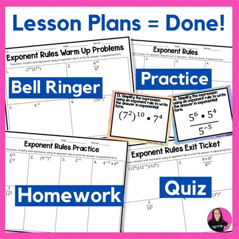 Exponent Rules Activities Laws Of Exponents 8th Grade Math Task Cards