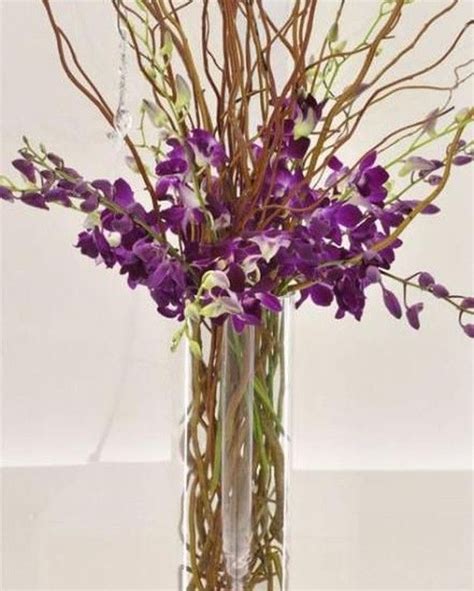 New Wedding Centerpieces With Tall Curly Willow And Fresh Flowers