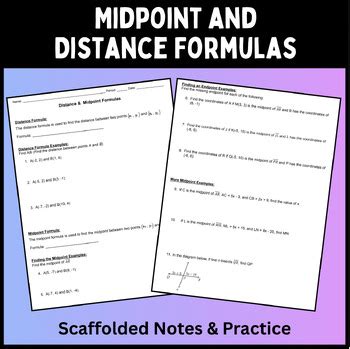 Distance And Midpoint Formulas By MathMaterials By Emily TPT