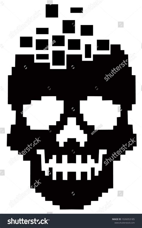 Hacker Sign Pixel Skull Design T Stock Vector Royalty Free 1026053185