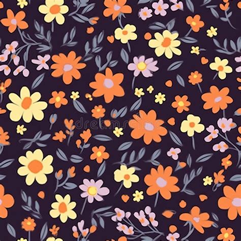 Retro Ditsy Seamless Floral Print Stock Illustration Illustration Of