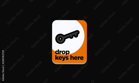 Please Drop Keys Here Sign For Hotel Reception Desk Stock Vector