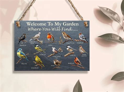 Beautiful Personalised Garden Bird Identification Chart On Slate