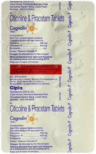 Cognolin P 500 400 Mg Order Cognolin P 500 400 Mg Tablet Online At Truemeds