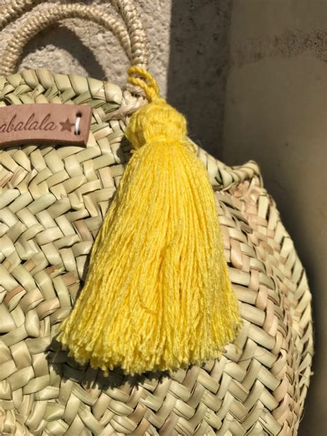 Yellow Tassel Yellow Pom Pom Yellow Tassel Bag Chabalala
