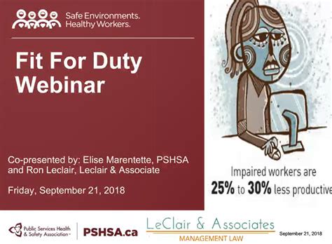 Public Services Health And Safety Association Fit For Duty