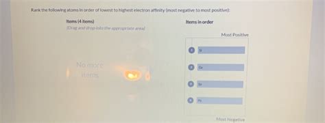 Solved Rank The Following Atoms In Order Of Lowest To