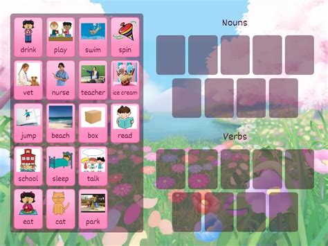 Noun And Verb Sort Group Sort
