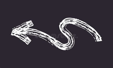 Brush Drawn Thick Doodle Squiggle Arrow Black Grunge Banner For Your Design Stock Vector