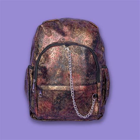 Rustic Skulls And Roses Backpack With Chain Detail Etsy
