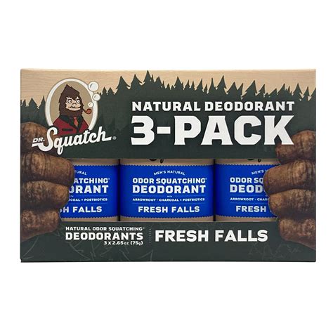 Dr Squatch Natural Deodorant Fresh Falls Pack 3 Pk 2 65 Oz Bjs Wholesale Club