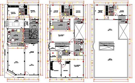 Three Level House Architecture Layout Plan Details Dwg File Artofit