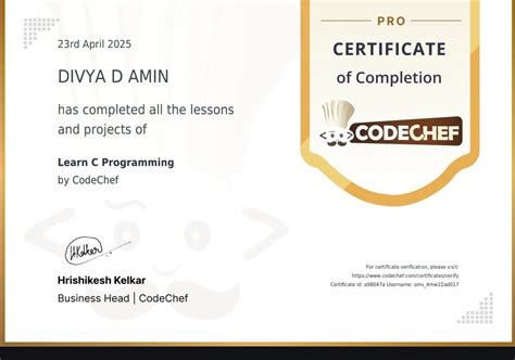 Cprogramming Codechef Codingskills Programmingbasics Certificate