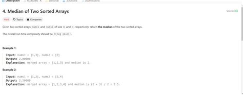 mohamed ali hamroun on linkedin 🚀 excited to share that i solved the median of two sorted
