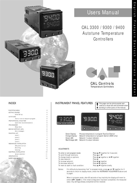 Users Manual Cal 3300 9300 9400 Autotune Temperature Controllers Download Free Pdf