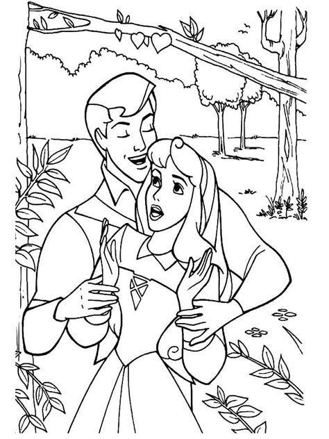 Princess Aurora And Prince Philip Coloring Pages