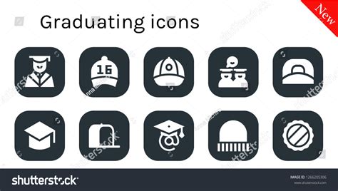 Graduating Icon Set 10 Filled Graduating Stock Vector Royalty Free