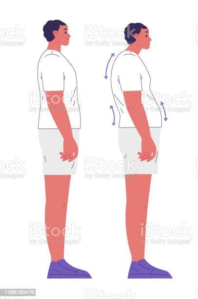 Boy With Good And Bad Posture Stock Illustration Download Image Now