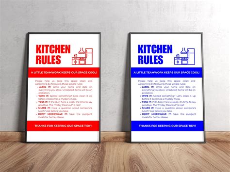 Kitchen Rules Sign Modern Shared Pantry Poster Printable Download Etsy