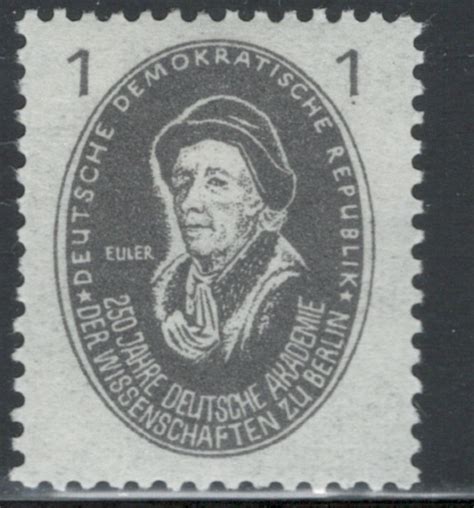 German Democratic Republic 1950 Leonhard Euler 1pf Scott 58 Mh Europe Germany And Colonies
