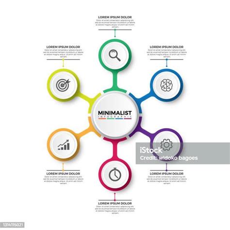 아이콘과 6가지 옵션 또는 단계가 있는 벡터 인포그래픽 레이블 디자인 템플릿입니다 프로세스 다이어그램 프레젠테이션 워크플로 레이아웃 배너 플로우 차트 흰색 배경에 격리된