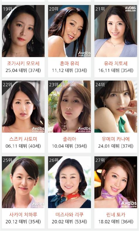 야x5월3주차 Av 숙녀배우 Top45 순위 30~60살 이치노아오이 7개월연속1위 야구 에펨코리아