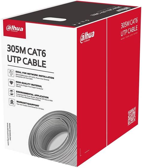 Dahua 305m Utp Cat6 Cable Pvc Outer Sheath Cca Conductor Hdpe