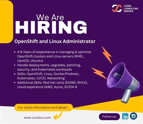 Techjobs Hiringnow Linuxadmin Openshiftjobs Devopslife Kubernetes Cloudengineering