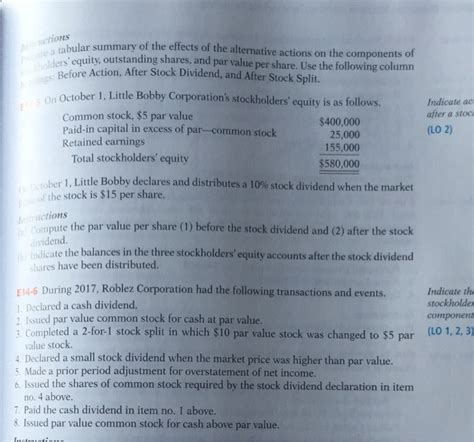 Solved Prepare Tabular Summary Of The Effects Of The