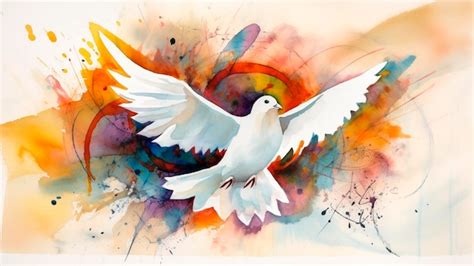 Premium Ai Image A Abstract Watercolor Painting Of A White Dove Of