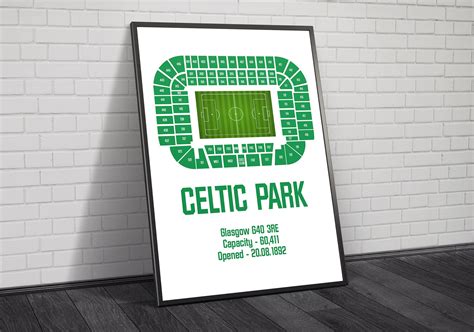 Celtic Poster Celtic Park Stadium Celtic Seating Plan Parkhead