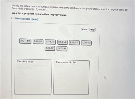 Solved Identify The Sets Of Quantum Numbers That Describe Chegg