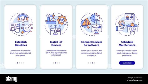 Multicolor Walkthrough Predictive Maintenance Linear Icons Stock Vector