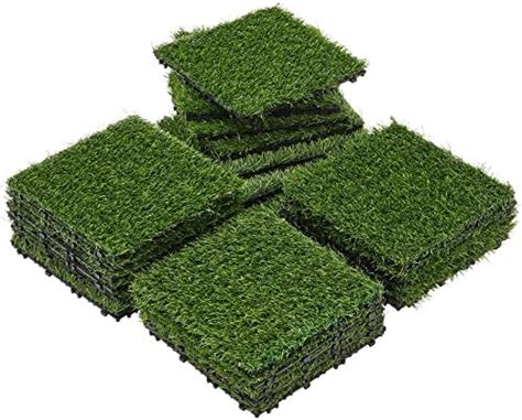 Windyun 32 Pack Artificial Grass Turf Interlocking Deck