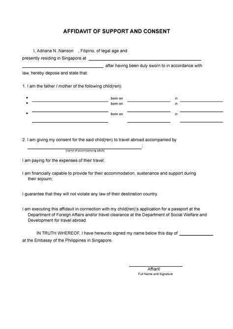 Affidavit Of Bona Fide Marriage Template Br