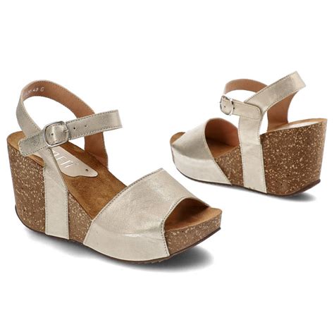 Złote Sandały Simen Damskie Wygodne Buty Armodopl