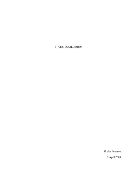 Static Equilibrium