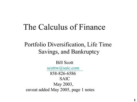 Ppt The Calculus Of Finance Powerpoint Presentation Free Download